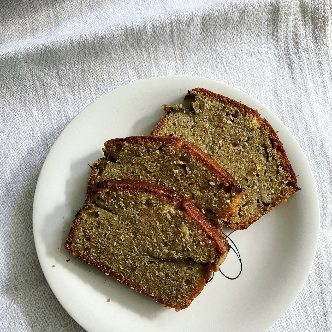 Almond & buckwheat pound cake with a flume of rhubarb | Nettle and Quince